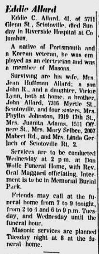 Eddie Cameron Allard 1930 1972 Find A Grave Memorial