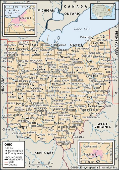 County Map Of Ohio With Cities Tourist Map