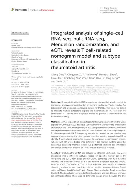 Pdf Integrated Analysis Of Single Cell Rna Seq Bulk Rna Seq