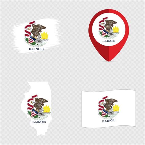 Illinois State Flag Icon Set 59482882 Vector Art At Vecteezy
