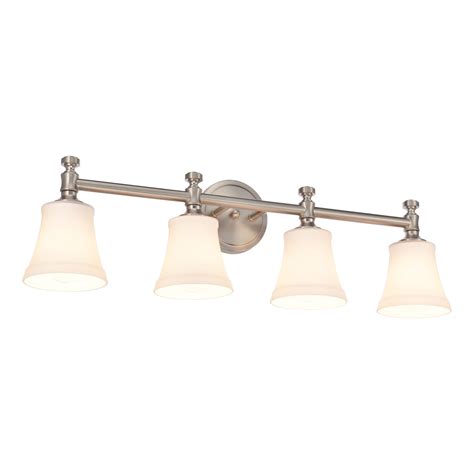 Bathroom Vanity Light Fixtures Traditional Brushed Nickel 4 Lights Wall Sconce Lighting With