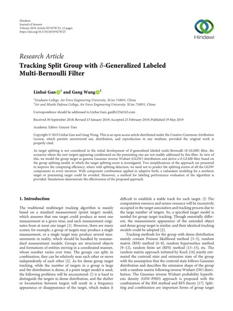 Pdf Tracking Split Group With δ Generalized Labeled Multi Bernoulli