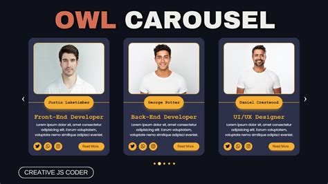 Responsive Team Section Using Owl Carousel Slider Html Css And Javascript Free Source Code