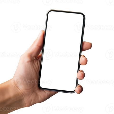 Hand Holding Phone Isolated Hands And Smartphone Female Hand Holding Modern Black Phone In