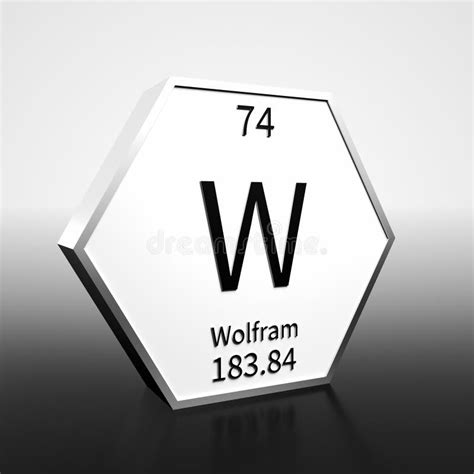 Periodic Table Element Wolfram Rendered Black On White On White And