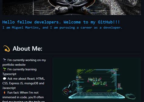 Miguel Martins On Linkedin Just Wrapped Up My Github Profile Readme 📖
