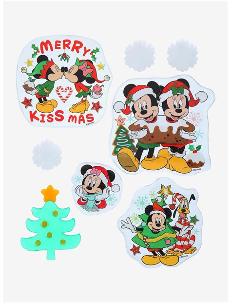 Disney Mickey Mouse And Minnie Mouse Christmas Gel Clings Hot Topic