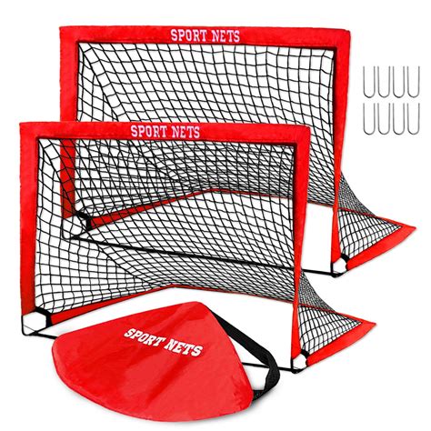3x5 Portable Pop Up Soccer Goal Set Of 2 Goals