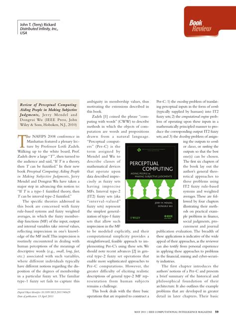 Pdf Perceptual Computing Aiding People In Making Subjective