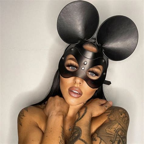 Women Head Cover Eye Mask Punk Mask Cat Round Ears Artificial Leather