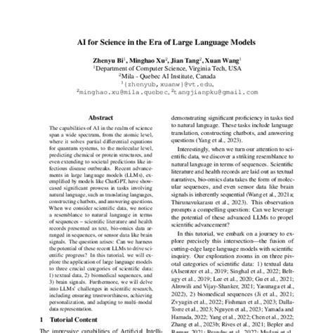 Ai For Science In The Era Of Large Language Models Acl Anthology