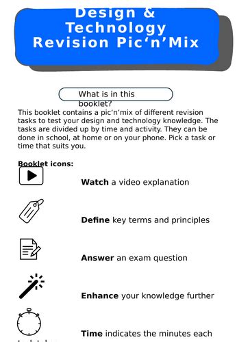 Design And Technology Gcse Revision Booklet Teaching Resources