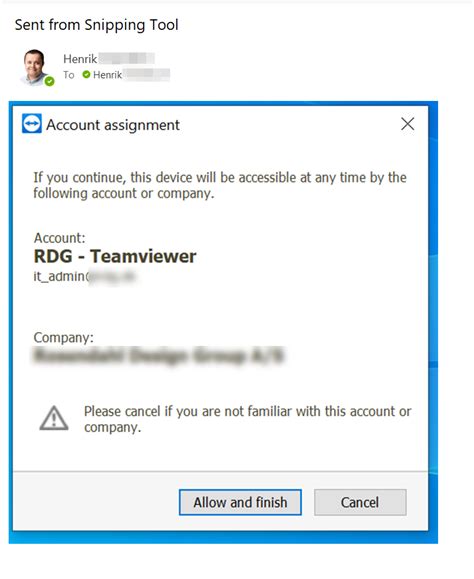 Account Assignment Allow And Finish Pop Up Teamviewer Community