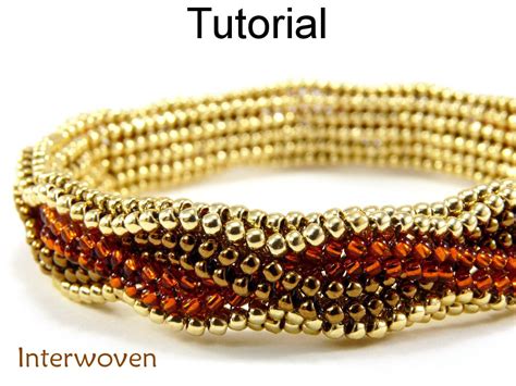 Beading Tutorial Pattern Bracelet Herringbone Stitch Interwoven