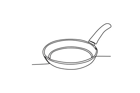 Premium Vector Frying Pan Continuous Line Drawing Vector Illustration Of Kitchenware
