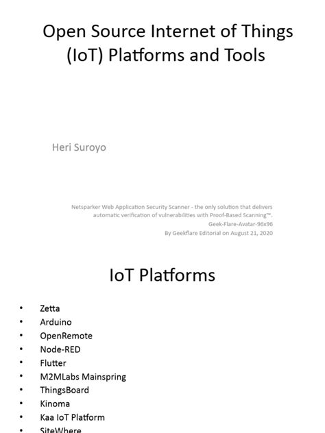 Open Source Internet Of Things Iot Platform Iot Open Source Pdf Seni