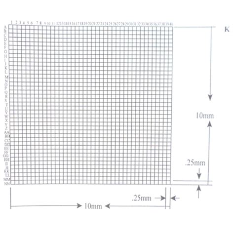 Kr415a Grid Reticle 1600 Squares 10mm X 10mm Labeled