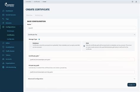 Certificates Varnish Controller Varnish Software Documentation