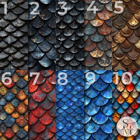 Dragon Scales Digital Paper 4k Seamless Pattern 300 Dpi 30 Dragon