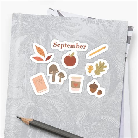 Cute September Essential Doodles Sticker For Sale By Junenostalgia