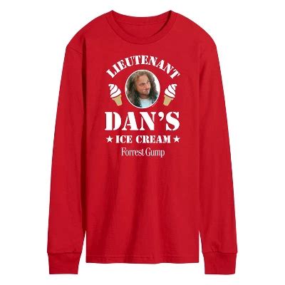 Mens Forrest Gump Lieutenant Dans Ice Cream Long Sleeve Graphic T
