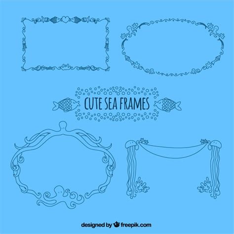 Free Vector Cute Sea Frames