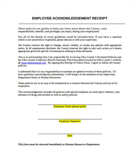Acknowledgement Receipt Template 14 Free Word Pdf Format Download