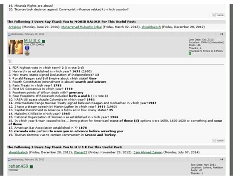 History Of The Usa 2012mcqs Css Forums Pdf Federal Government Of