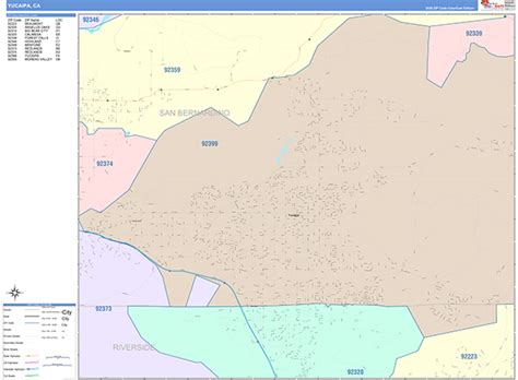 Yucaipa California Wall Map Color Cast Style By Marketmaps Mapsales