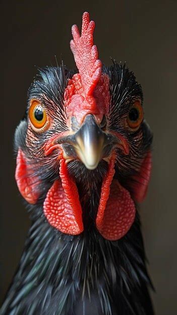 A Rooster With A Red Beak And A Black Beak Premium Ai Generated Image