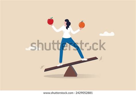 Comparison Decision Choose Alternative Choices Doubt Stock Vector