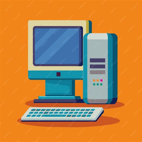 Premium Vector Desktop Computer Concept Vector Illustration