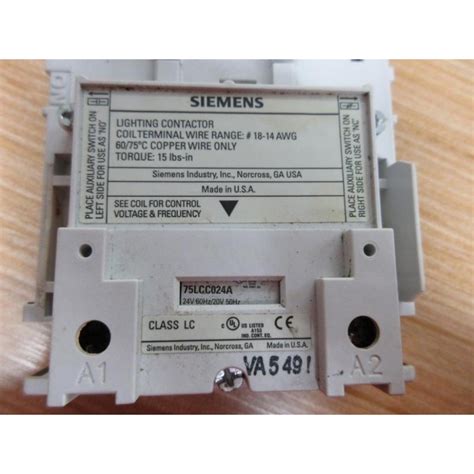 Siemens 75lcc024a Lighting Contactor Broken Bracket Used Mara