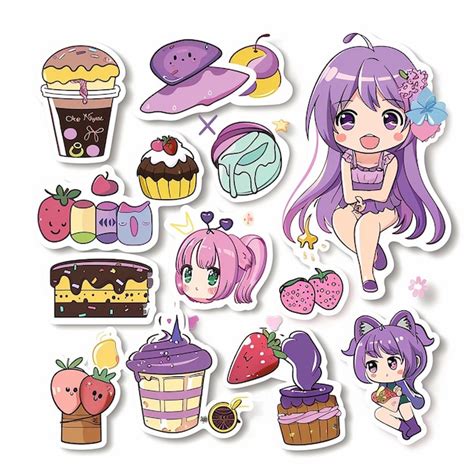 Cute Anime Girl Sticker Pack Premium Ai Generated Image
