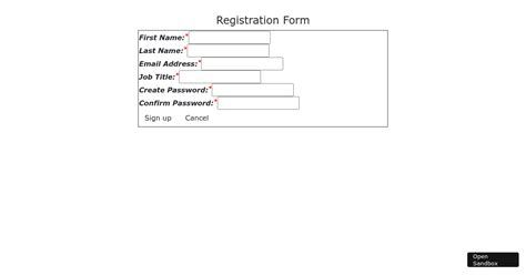 Just Validate Template Forked Codesandbox