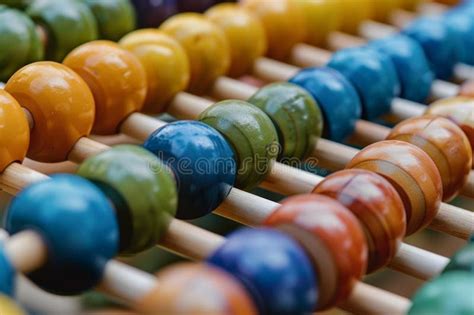 Colorful Wooden Abacus Showing Concept Of Calculating Stock Image
