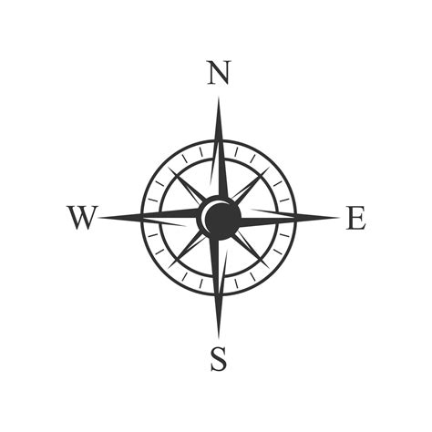 Compass Icon Compass Vector Illustration Navigation Symbol Direction