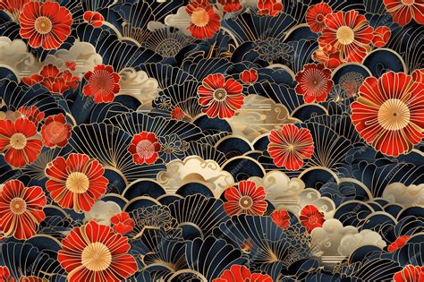 Premium Photo Seamless Pattern Japanese Wallpaper