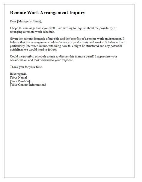Letter Template For Remote Work Authorization Free Samples In Pdf