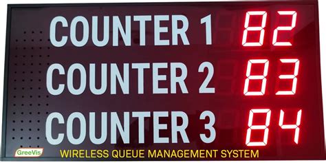 red wall mounted greevis bank token queue management system wireless