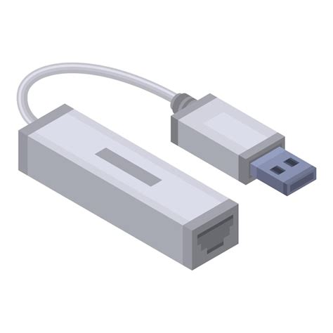 Premium Vector Usb To Lan Port Icon Isometric Of Usb To Lan Port