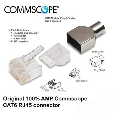 Jual Amp Connector Cat 6 Rj45 Amp Konektor Cat6 Commscope 6 2111979 3