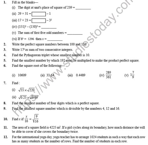 Free Square Root Worksheet Grade 8 Download Free Square Root Worksheet