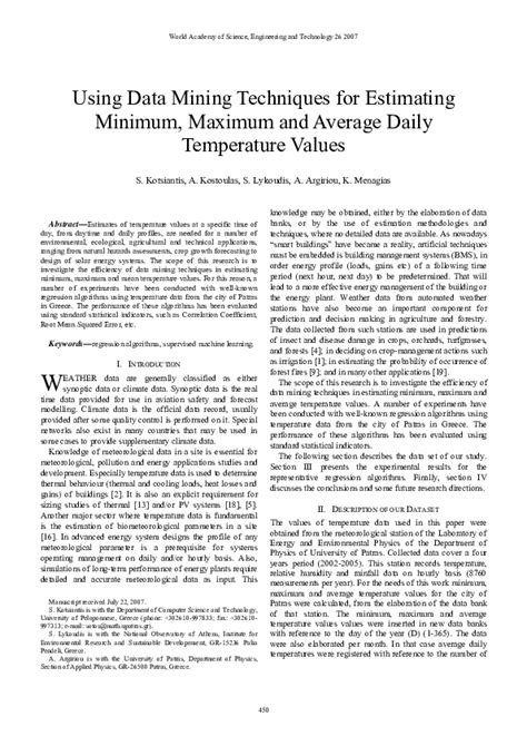 pdf using data mining techniques for estimating minimum maximum and
