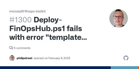 Deploy Finopshubps1 Fails With Error Template Parameter