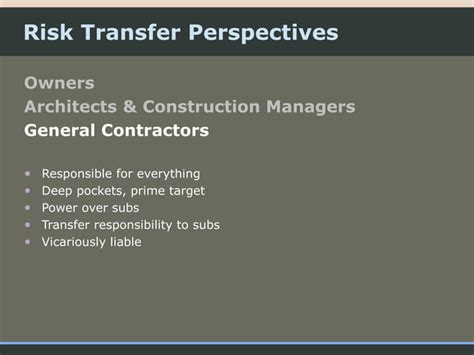 Contractual Risk Transfer Presentation Ppt Home Insurance Insurance