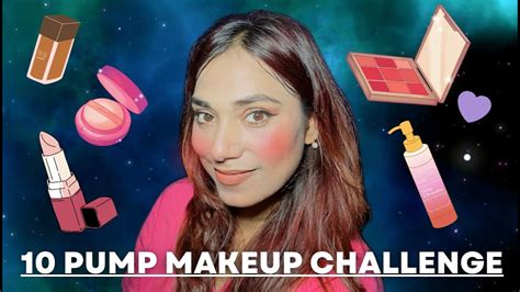10 Pump Full Makeup Challenge😱 Makeup Funny Makeupchallenge