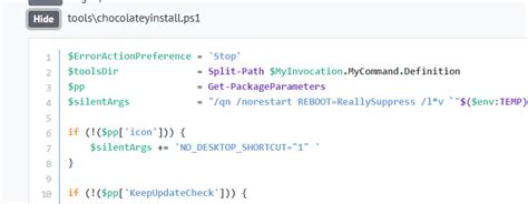 Community Repository Review Comments And Files Missing Formatting · Issue 41 · Chocolatey