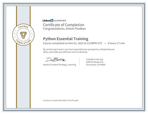 Just Finished The Course Python Essential Training” By Ryan Mitchell Artem Pozdeev
