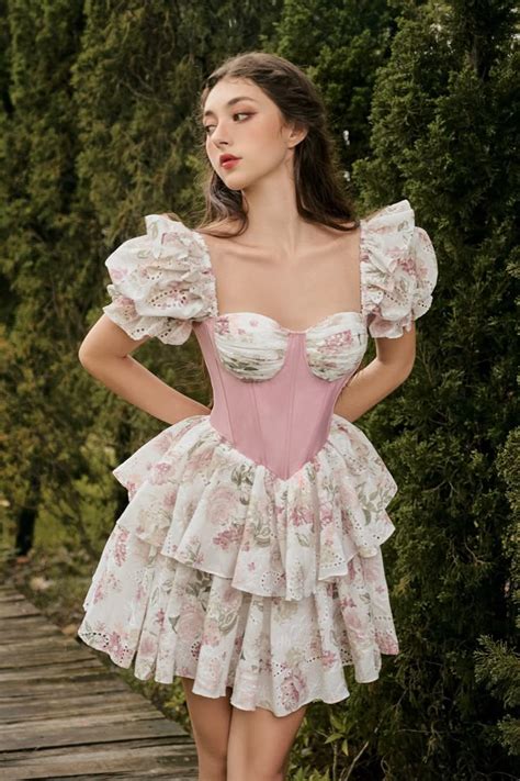 Womens Sarah Layered Puffy Sleeved Taffeta Cotton Mini Dress Xssm